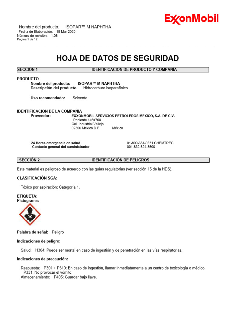 Isopar™M(de)_SicherheitsdatenblattUSGHS(MSDS)(es)_20200318 (3) | PDF ...