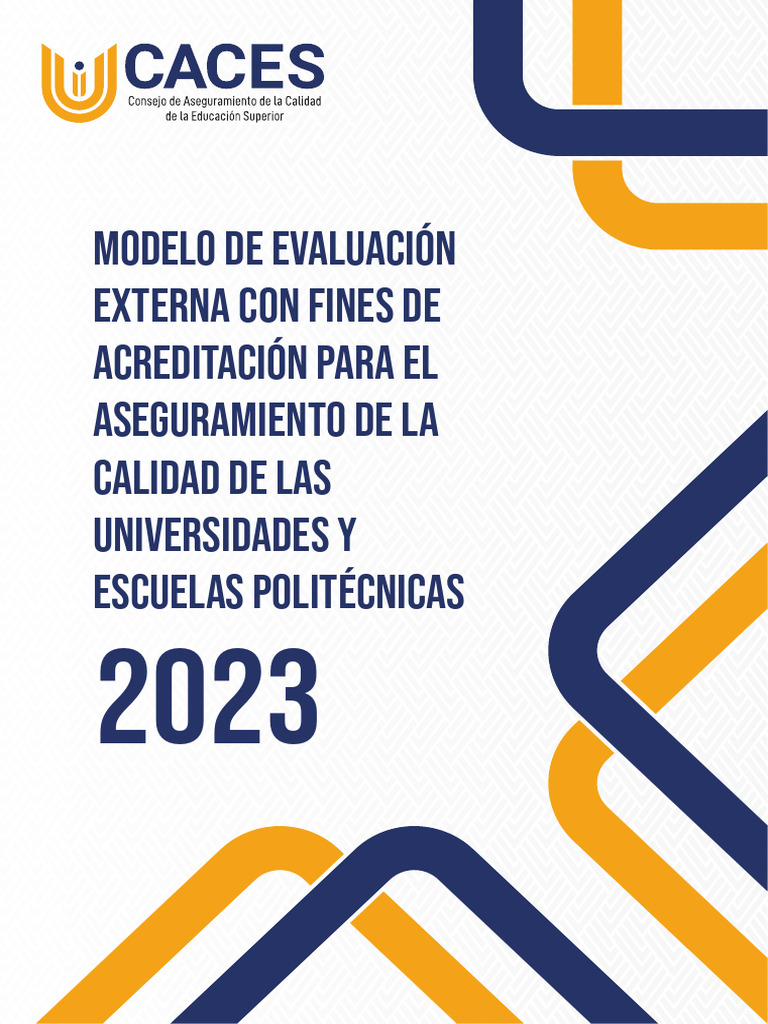 Modelo de Evaluación Externa Con Fines de Acreditación para El ... Modelo de Evaluación Externa Con Fines de Acreditación para El ...