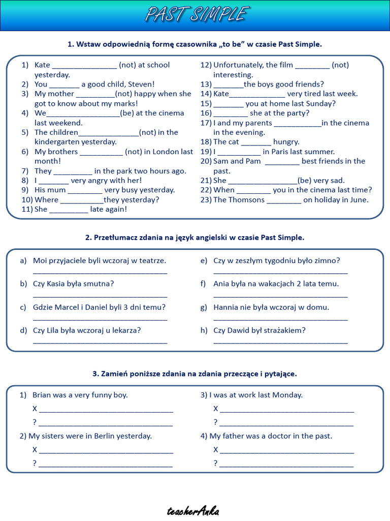 Past-Simple-ćwiczenia | PDF