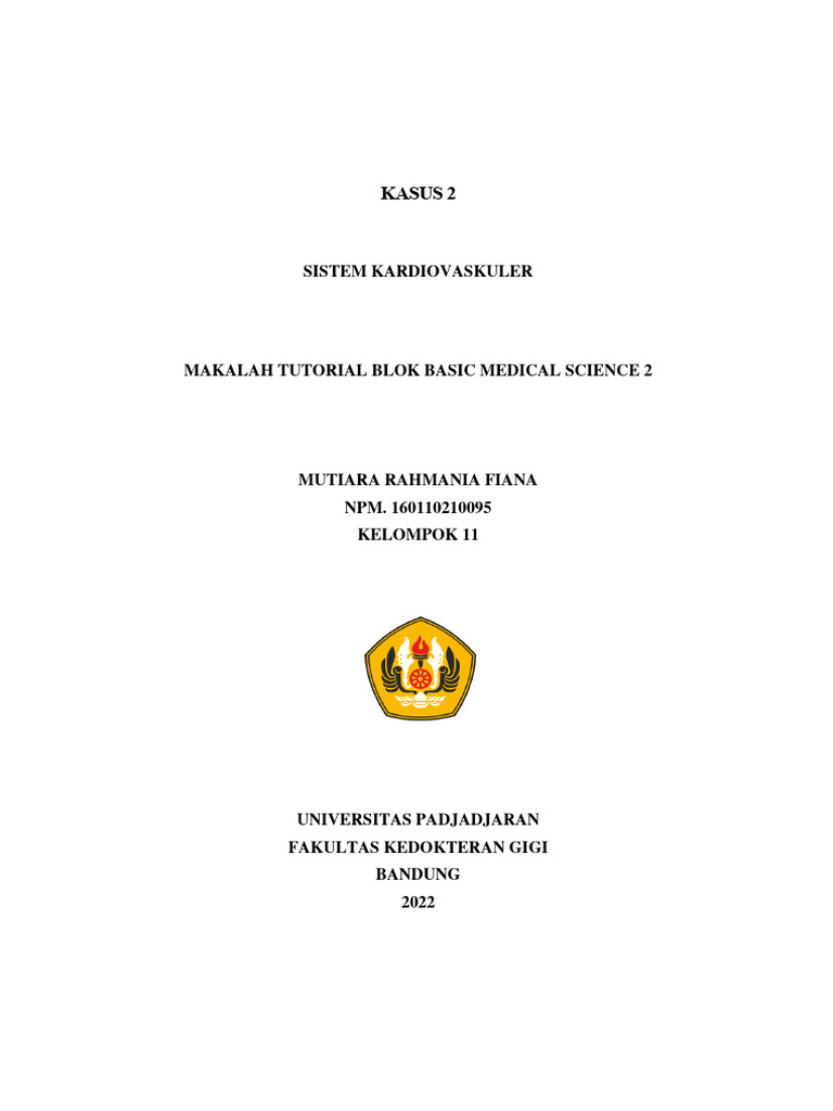 Mutiara Rahmania Fiana - Makalah Tutorial BMS 2 Case 2 | PDF | Kesehatan Holistik | Sains ...