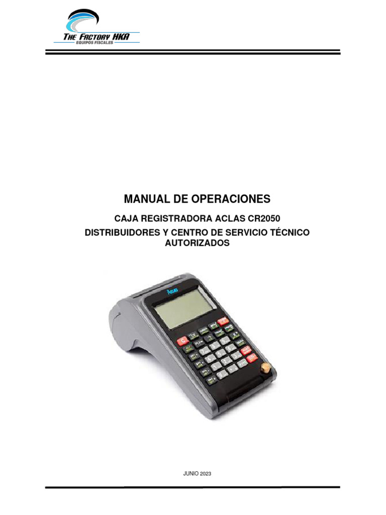 Manual de Operaciones Aclas CR2050 | PDF | Programa de computadora ...