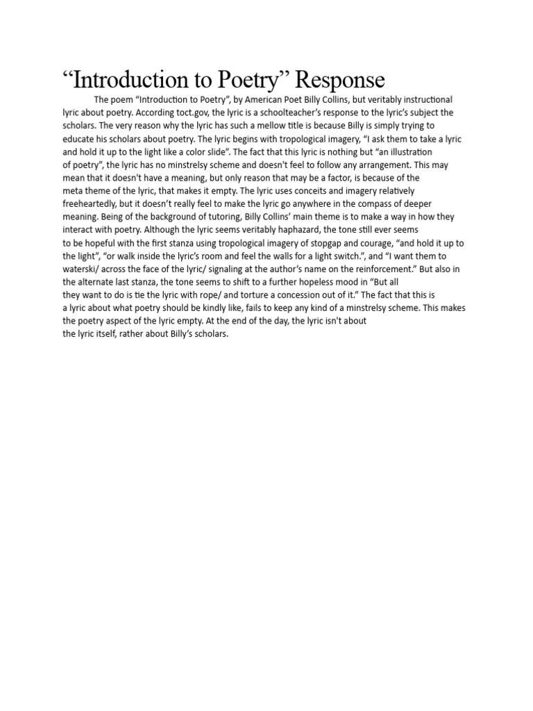 Poetry Insights for Teachers | PDF