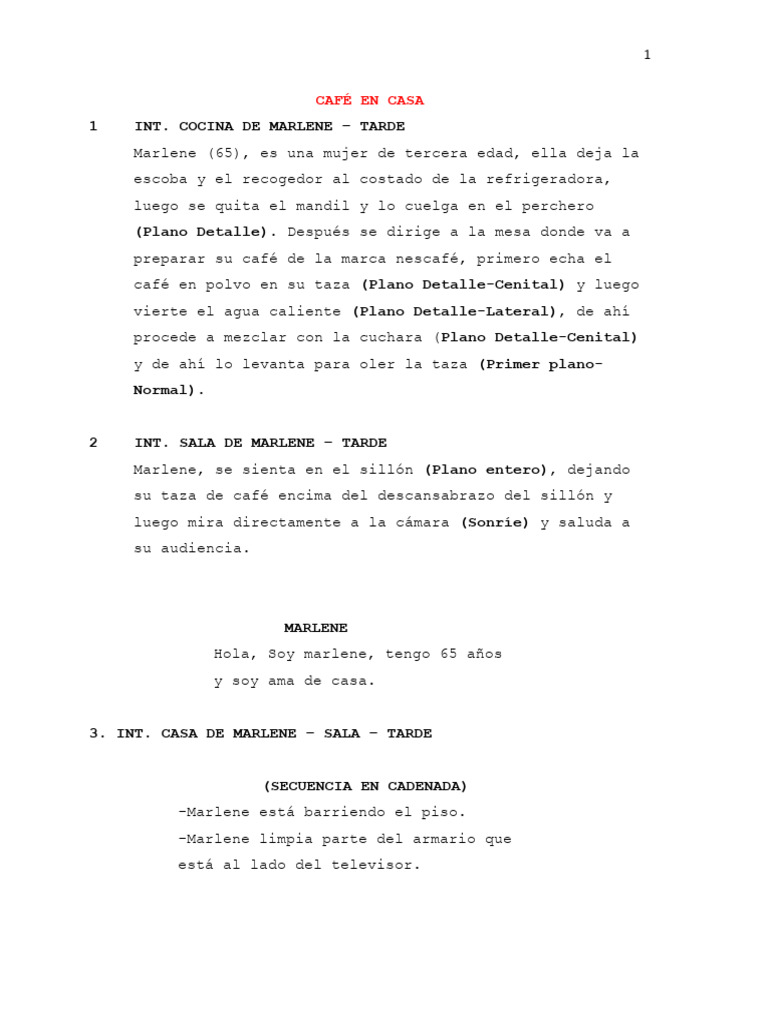 4 - Guion Literario - Cafe en Casa | PDF