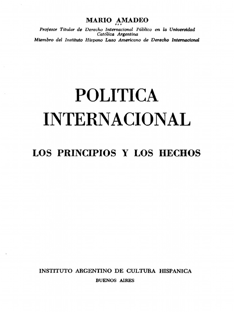Mario Amadeo, Politica Internacional | PDF | Ciencias Políticas ...