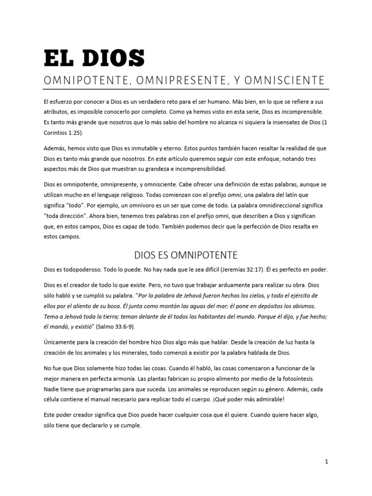 El Dios omnipotente | PDF