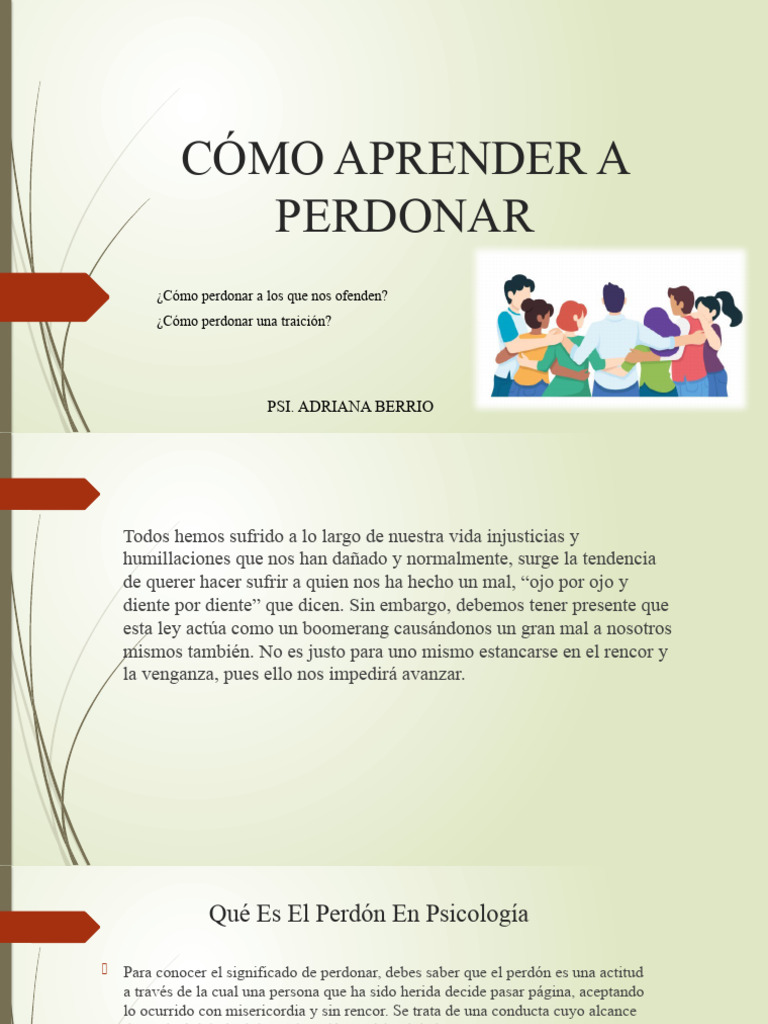 CÓMO APRENDER A PERDONAR | PDF | Perdón | Amor