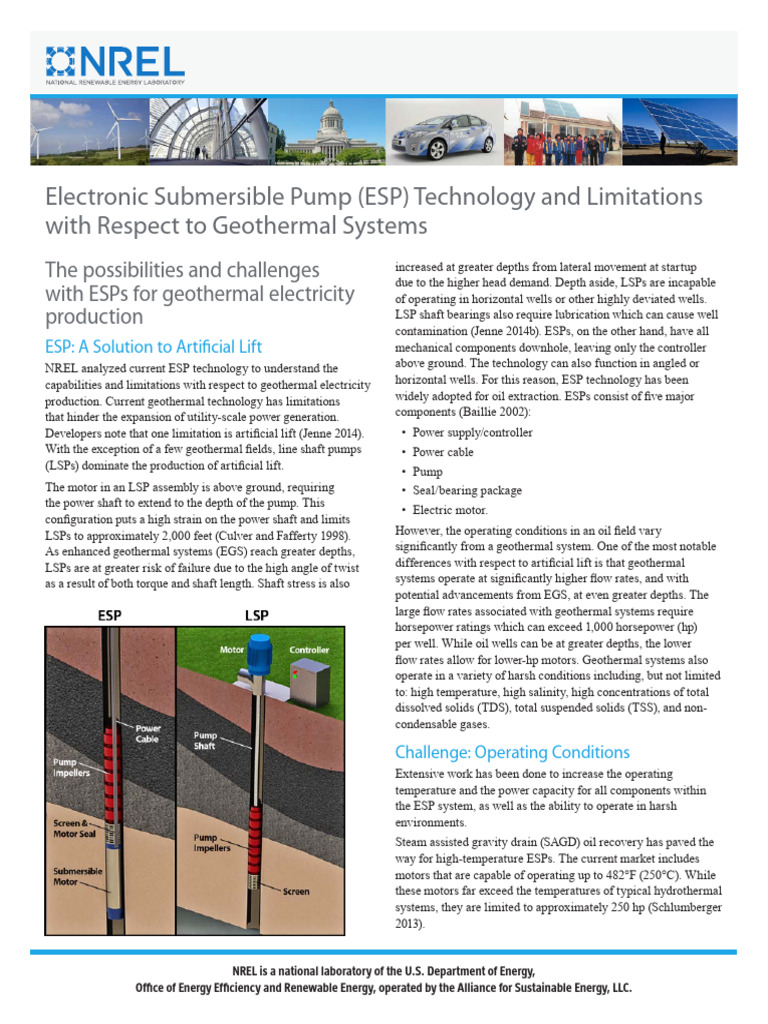 Electronic Submersible Pump (ESP) Technology and Limitations With ...