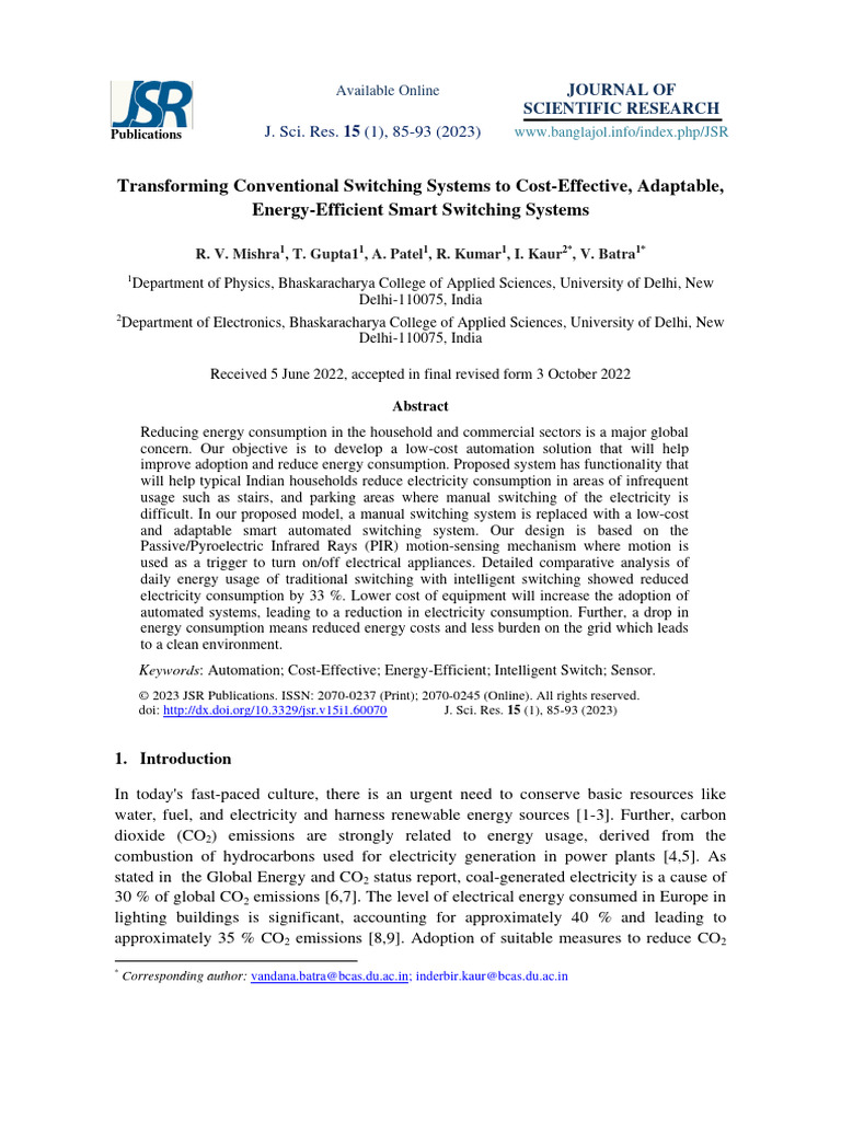 Smart Energy-Efficient Switching Systems | PDF | Energy Conservation ...