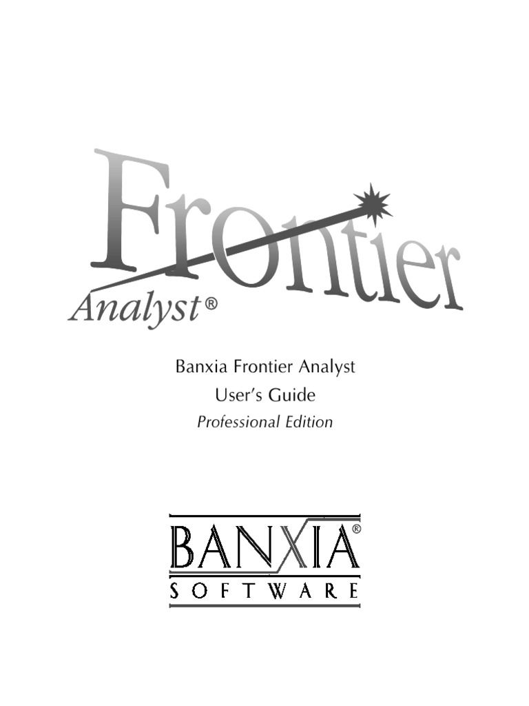 Frontier Analyst 3 Manual | PDF