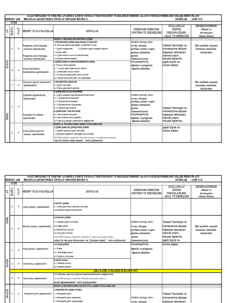 12.sinif Bilgisayar Destekli Tesisat Meslek Resim Dersi Tesisat ...