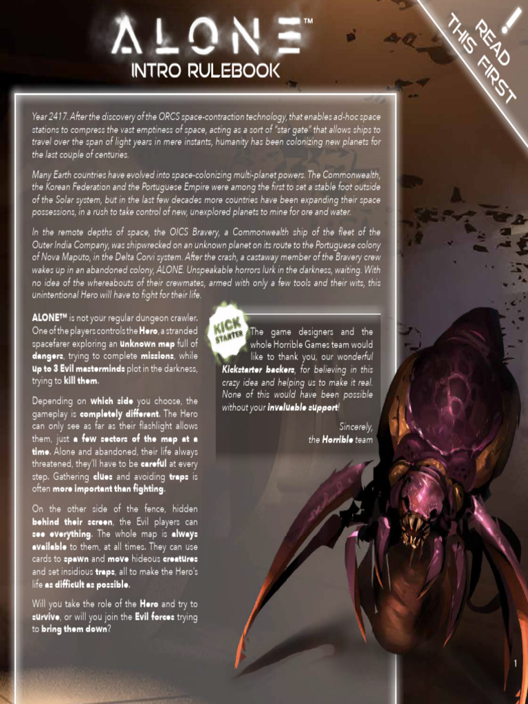 HG016 Alone IntroRulebook en v22 Web | PDF