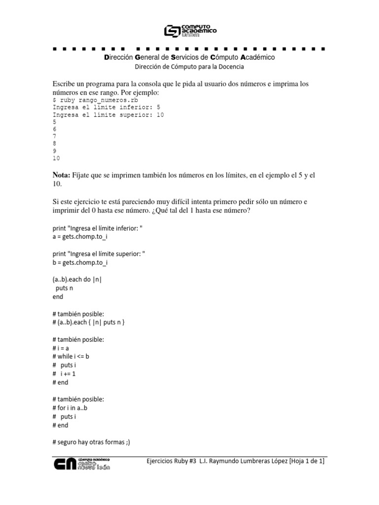 01 Ejercicios Ruby 3 | PDF
