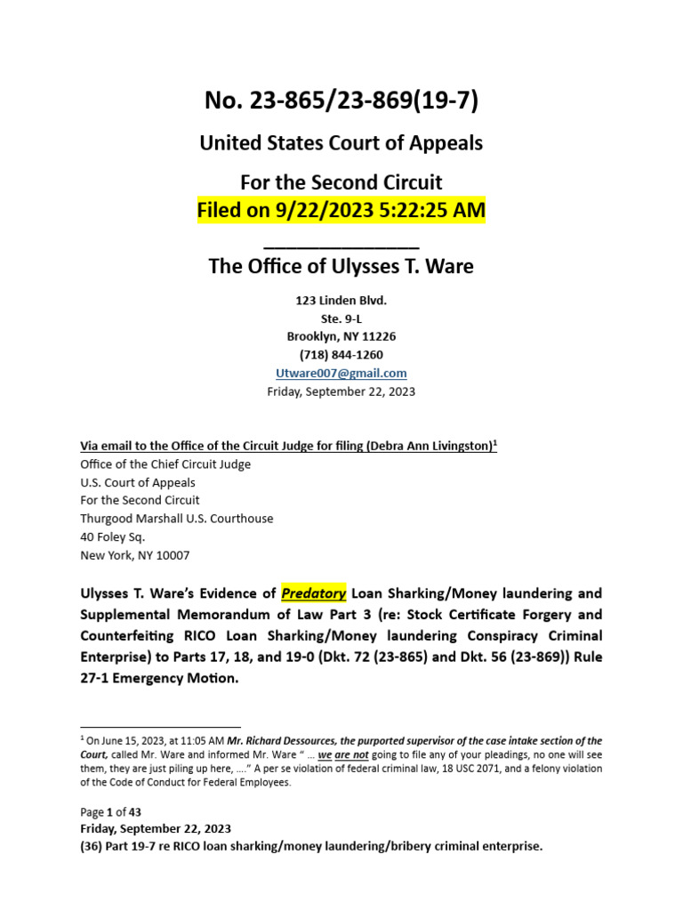 09.22.23 Part 19-7 Re Supp Memo Part 3 and Maria E. Douvas and RBC ...