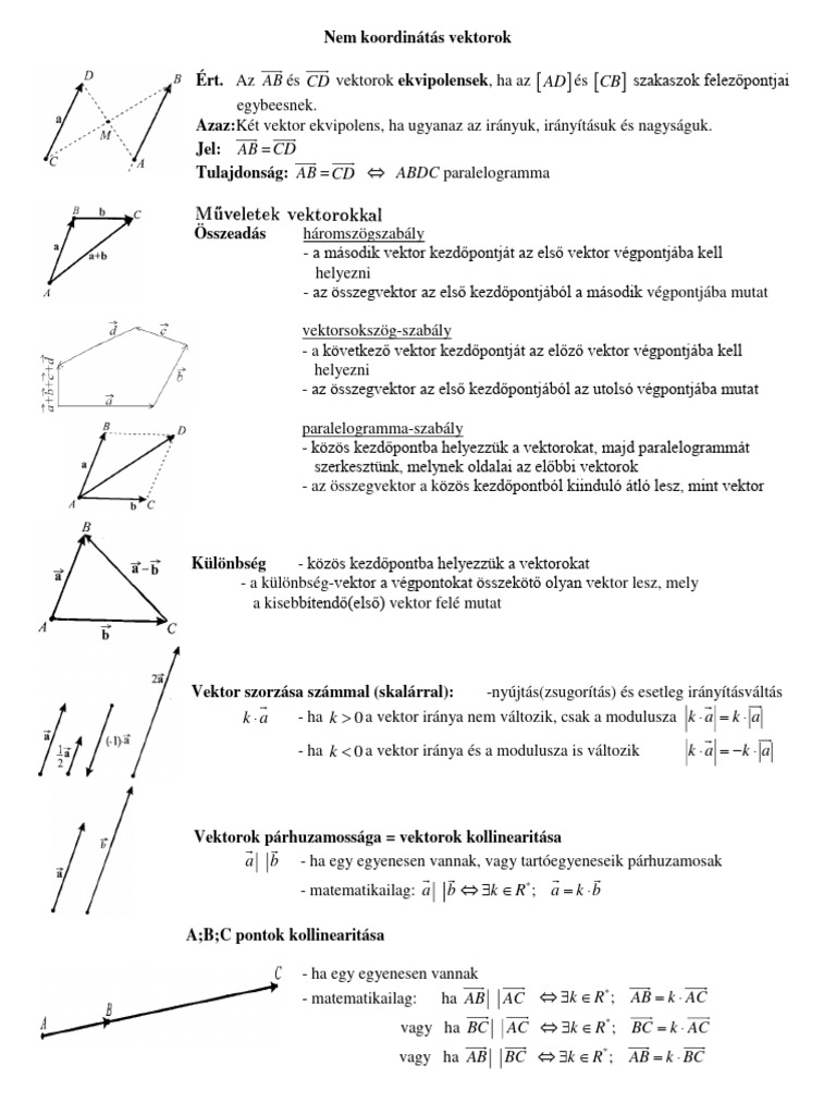 Keplet 07 Vektorok Es Analitikusmertan | PDF