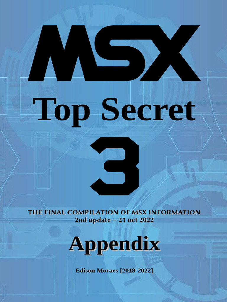 2022 - MSX Top Secret 3 - Appendix - en | PDF