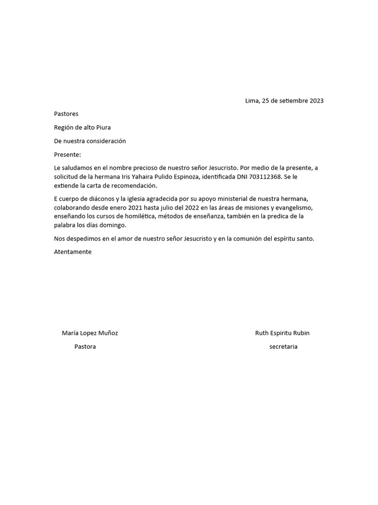 Carta de Rec | PDF