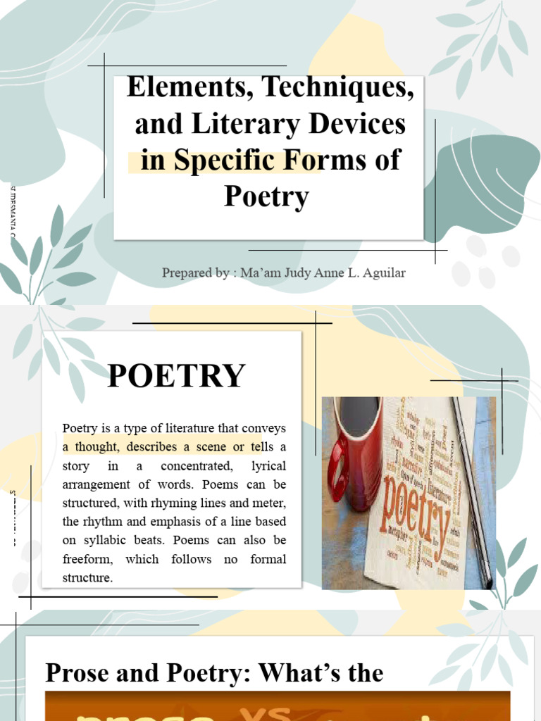 Poetry Elements and Techniques Explained | PDF
