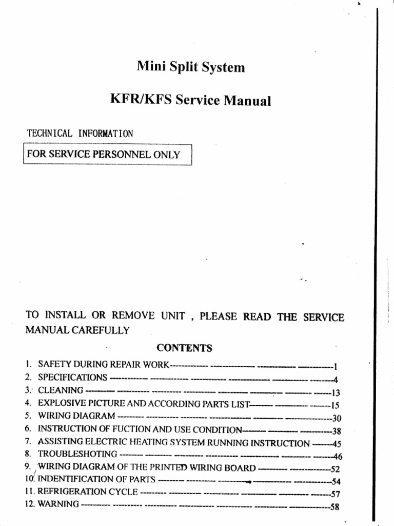 KFR KFSServicemanual | PDF