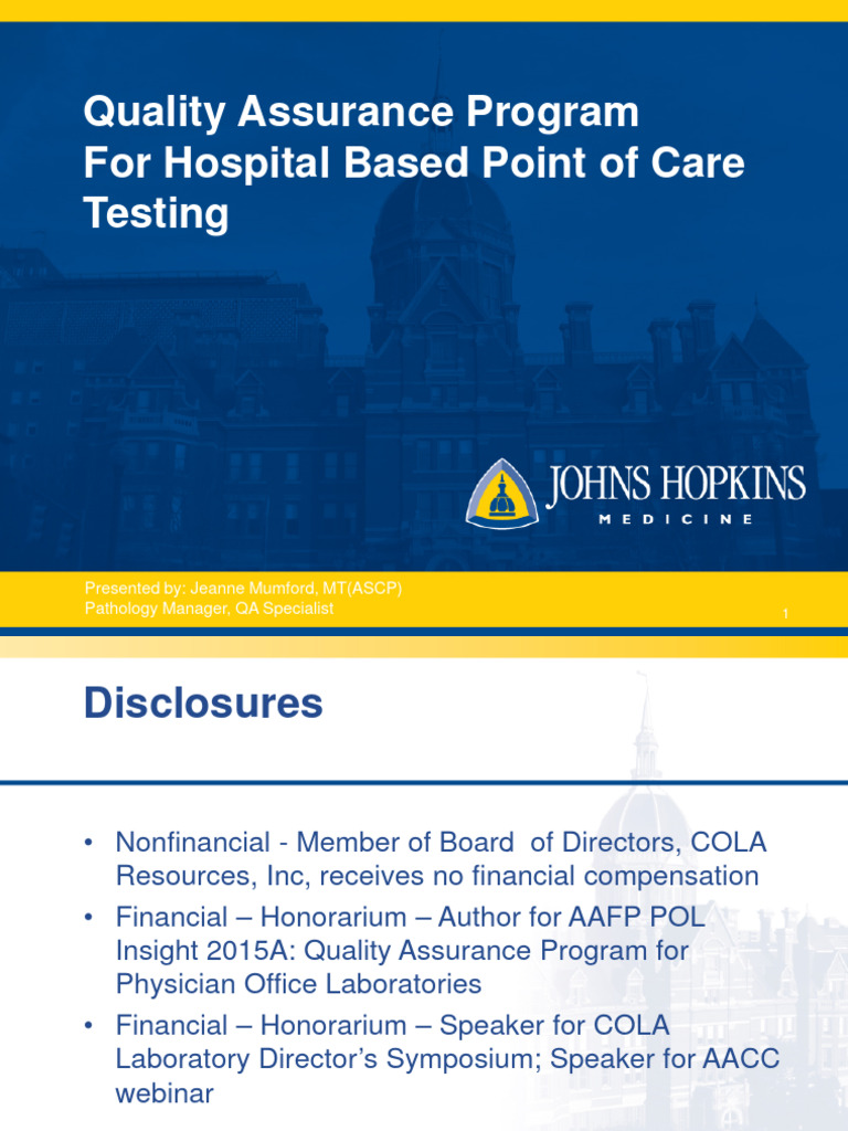 Hospital Point of Care Testing QA Guide | PDF | Laboratories | Quality ...