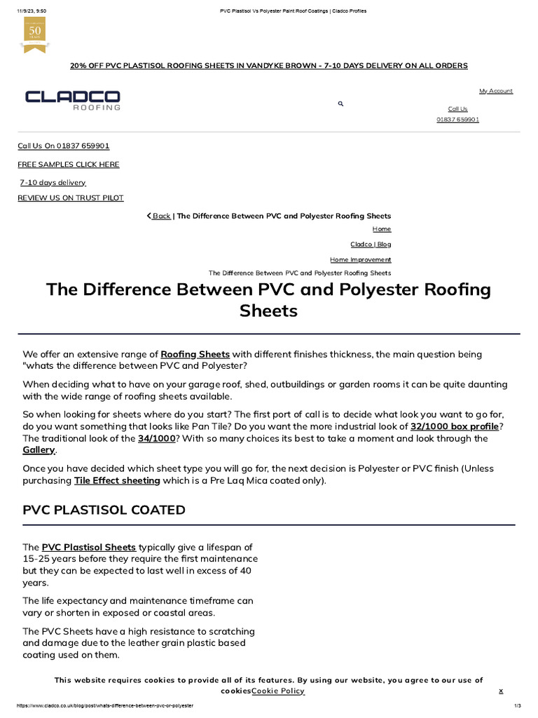 PVC Plastisol Vs Polyester Paint Roof Coatings - Cladco Profiles | PDF