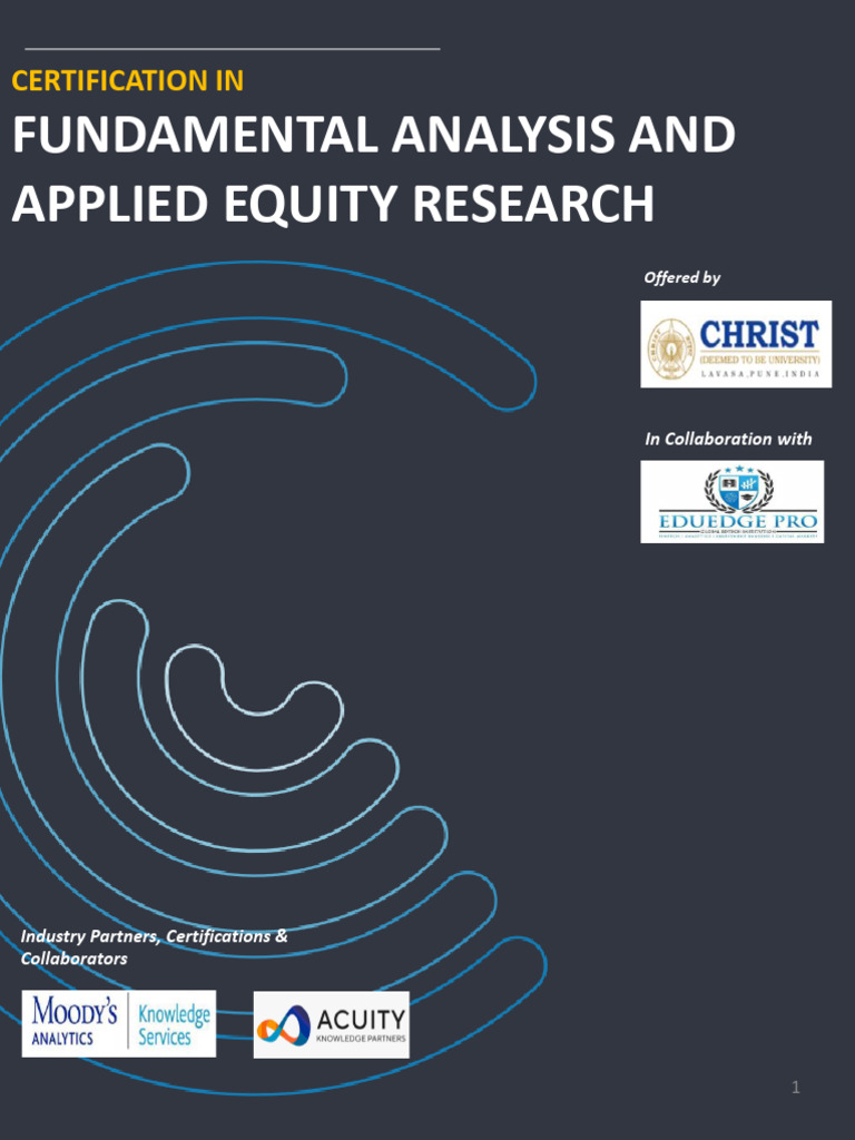 Certificate 4 Fundamental Analysis and Applied Equity Research | PDF ...