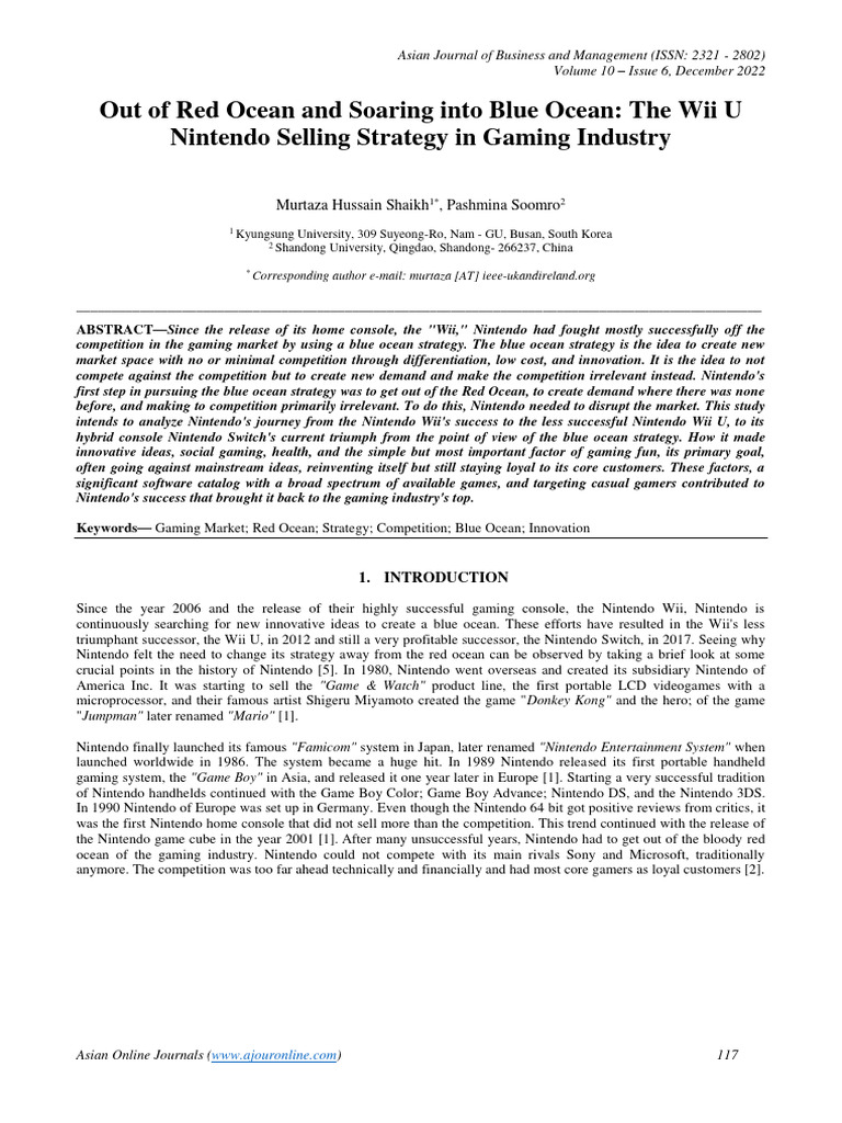 1_Out+of+Red+Ocean+and+Soaring+into+Blue+Ocean | PDF | Wii | Video Game Consoles