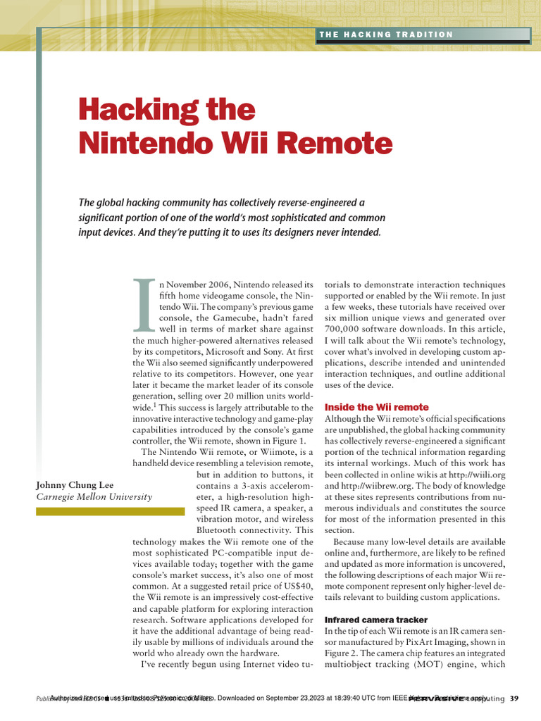 Hacking_the_Nintendo_Wii_Remote | PDF