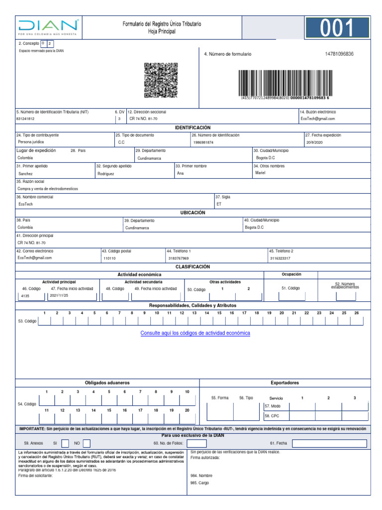 Rut Editable para Envio A La Dian. | PDF | Justicia | Crimen y violencia
