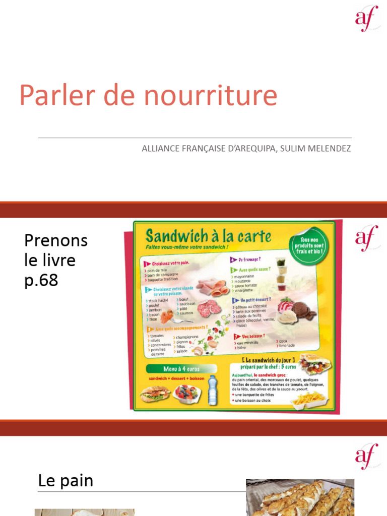 A1-3 Parler de Nourriture | PDF