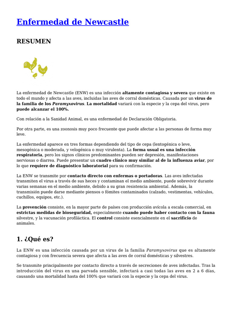 Enfermedad del newcastle | PDF