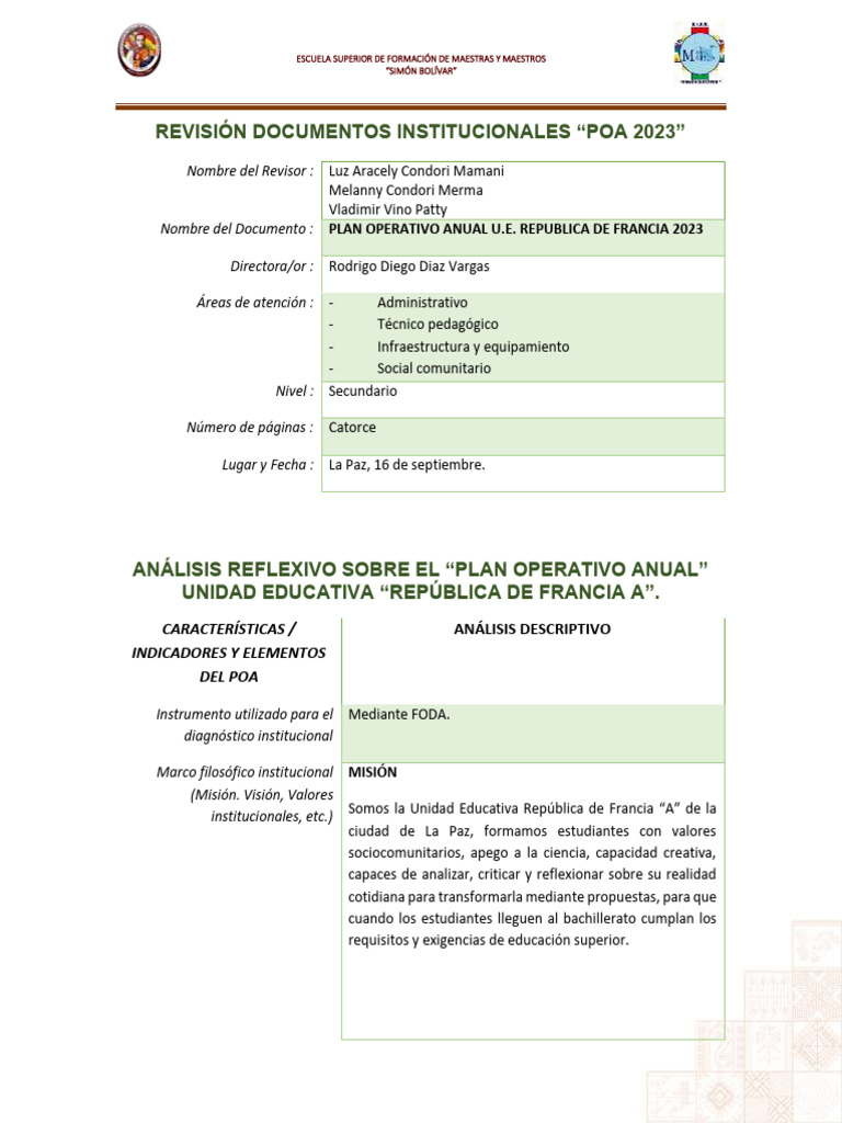 Revisión Documentos Institucionales | PDF | Educación más alta | Pedagogía