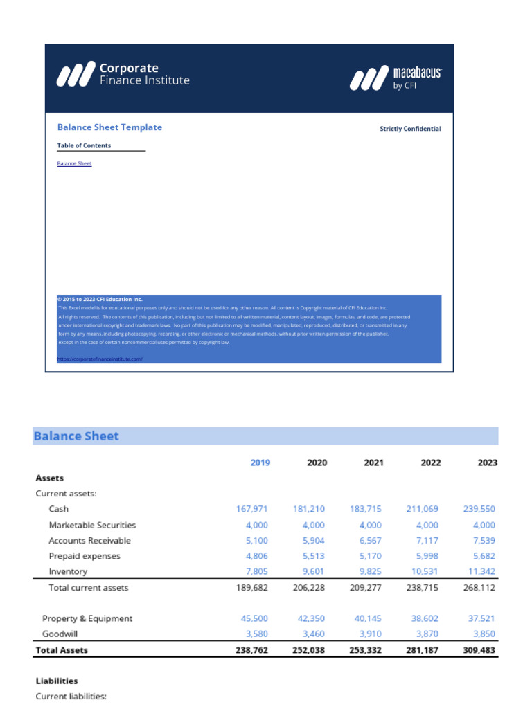 Balance Sheet Template | PDF