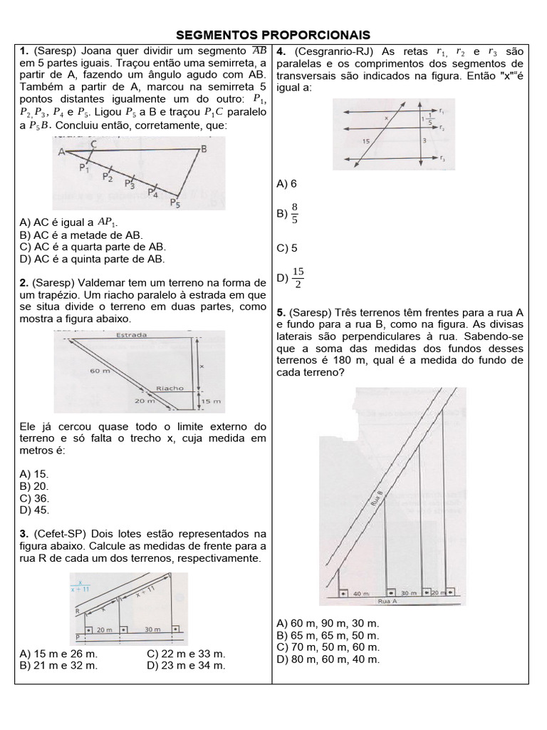 Segmentos Proporcionais | PDF