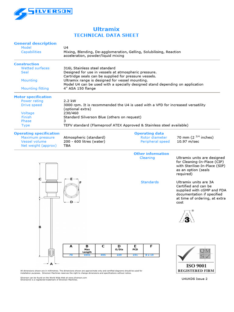 Ultramix U4 UKDS | PDF