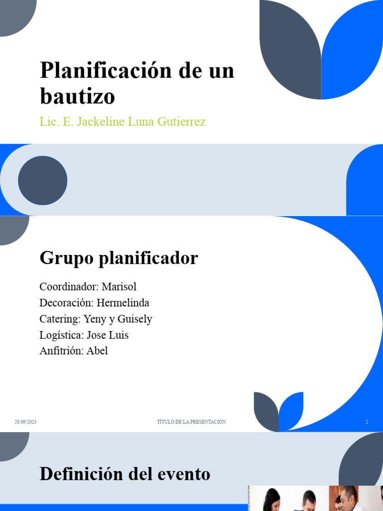 Planificación de Un Bautizo-1 | PDF | Bautismo