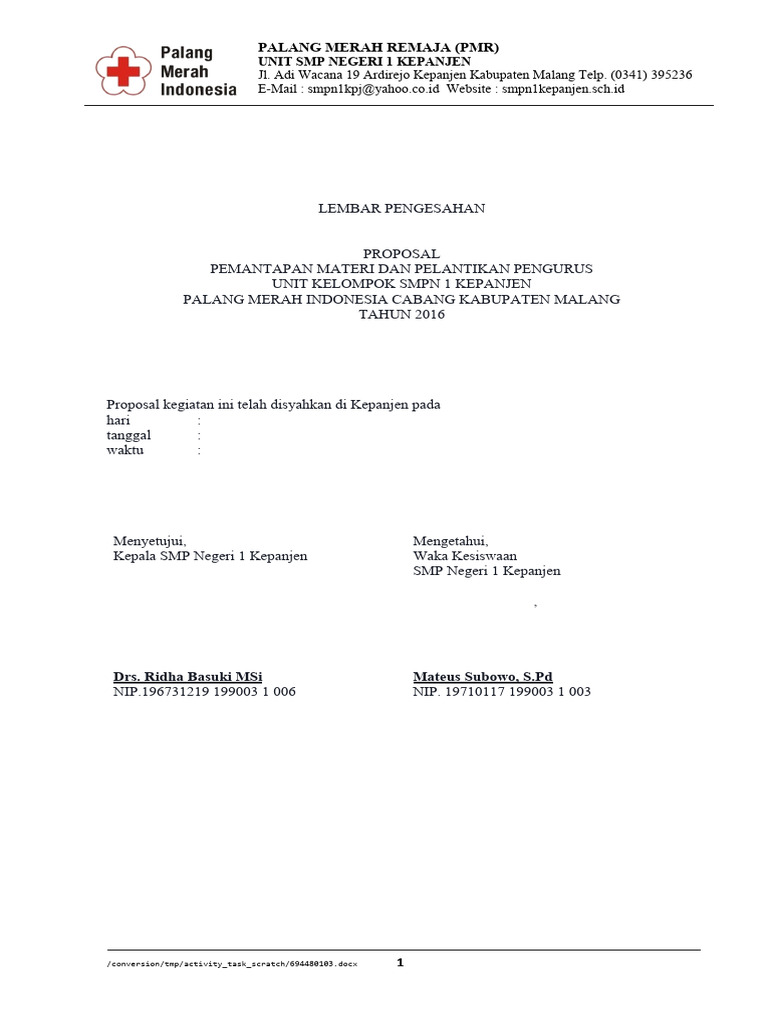 PROPOSAL PMR Pelantikan dan Persami 2016 [www.infojempol.com] | PDF
