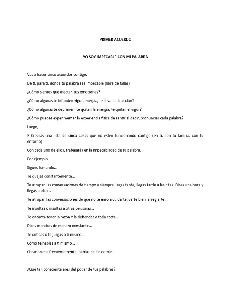 Segundo Acuerdo | PDF