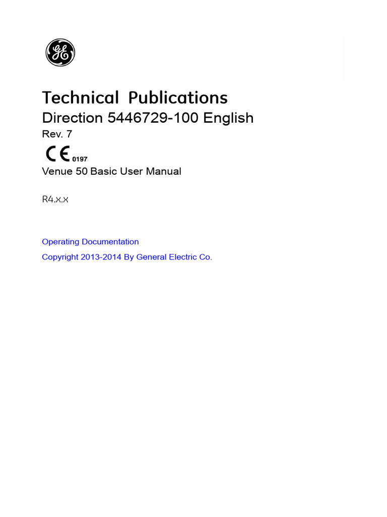 GE Venue 50 User Manual | PDF | Technology & Engineering