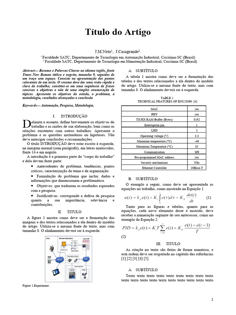 Modelo de Artigo | PDF
