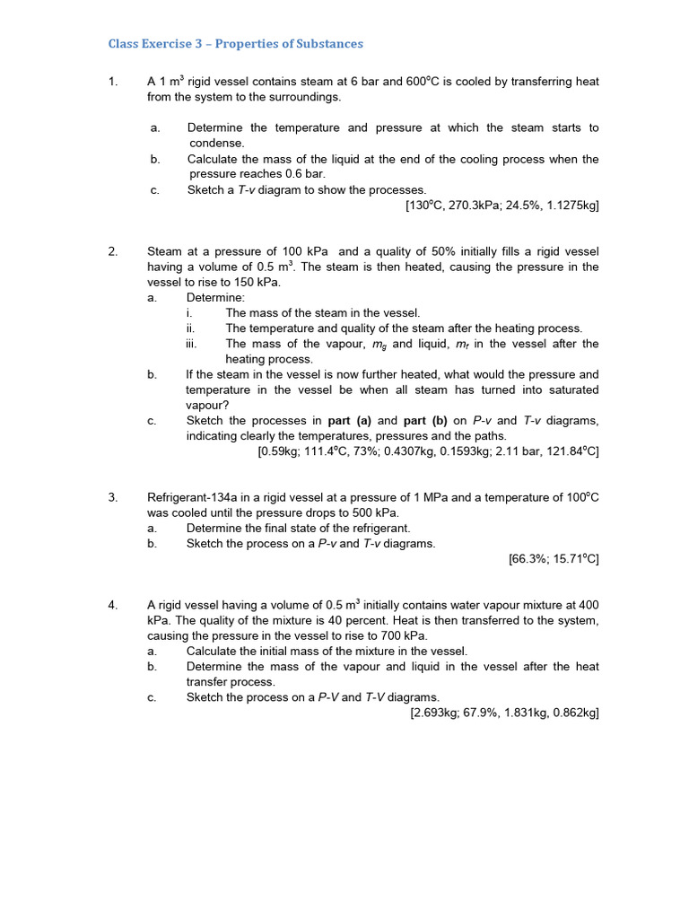 Exercise On Properties of Substances | PDF