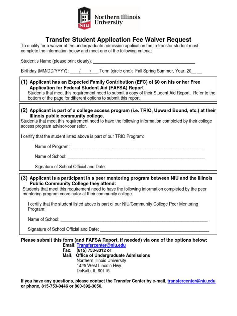 Niu Transfer App Fee Waiver | PDF