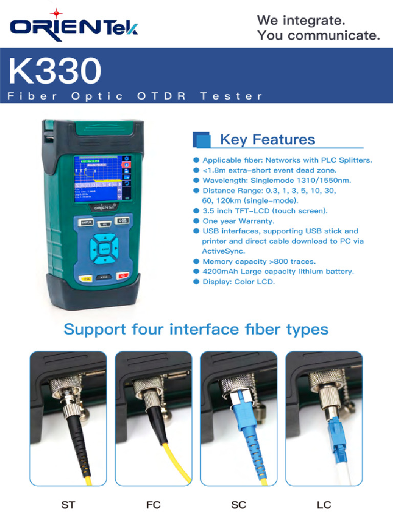 Datasheet OTDR K330 | PDF