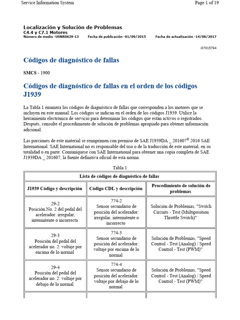 Codigos de Falla C7 | PDF