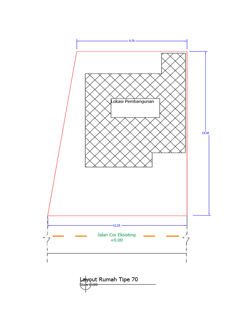 Layout Rumah Tipe 70: Lokasi Pembangunan | PDF