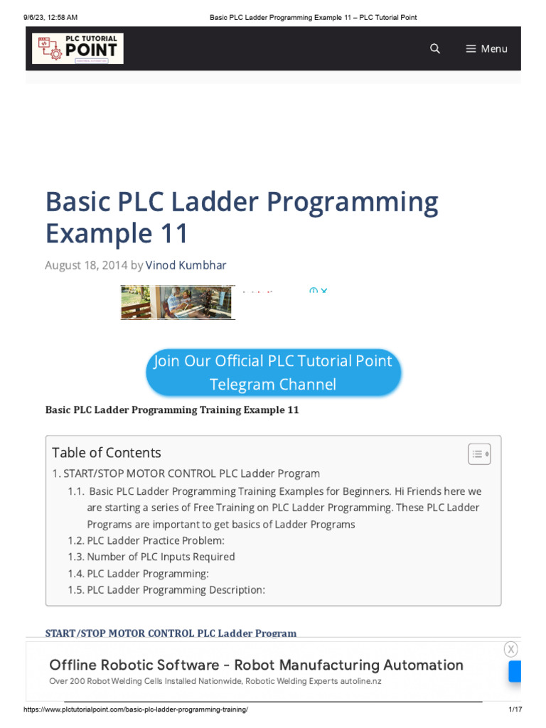 Basic Plc Ladder Programming Example 11 Plc Tutorial Point Pdf 