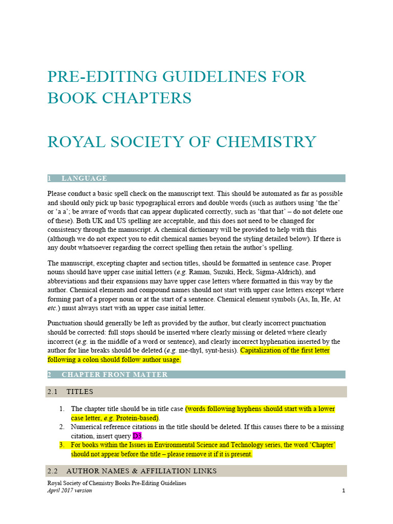 Pre-Editing Guidelines April17 | PDF