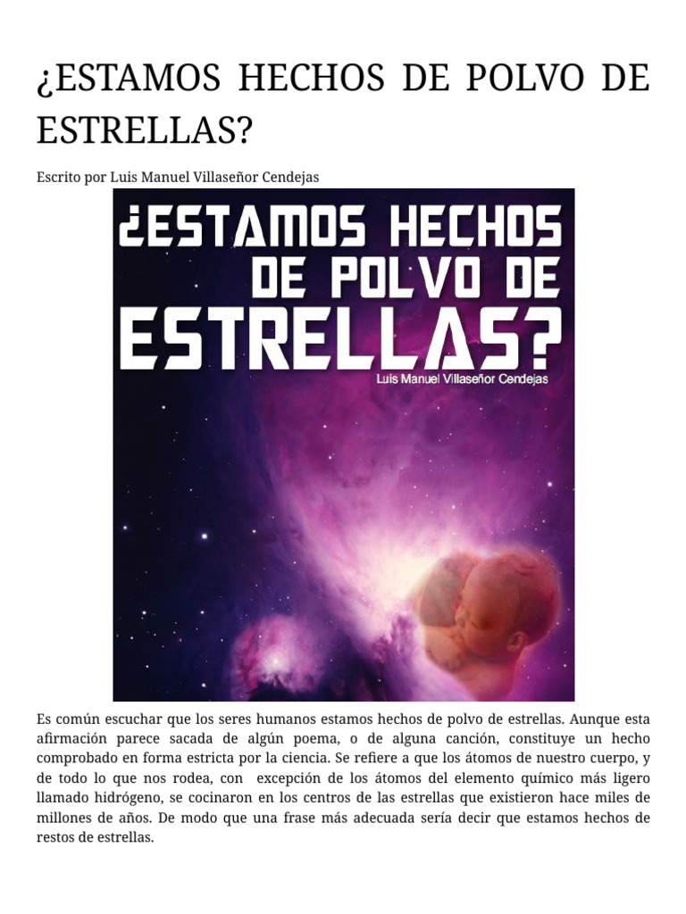 ¿Estamos Hechos de Polvo de Estrellas | PDF