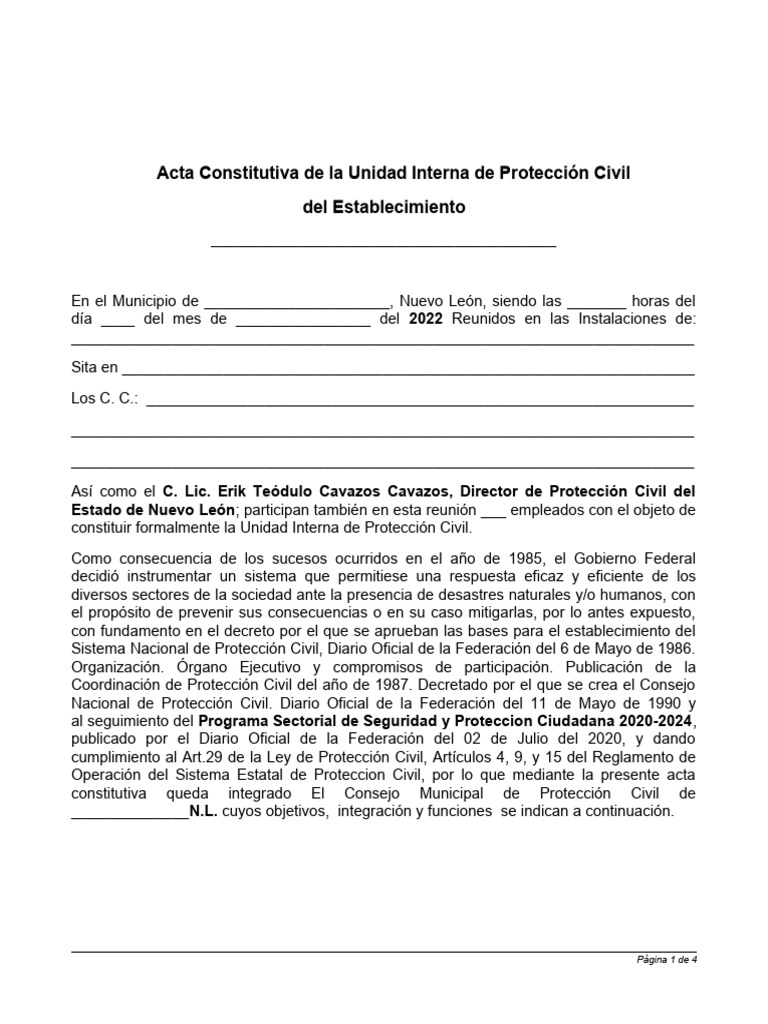 Formato Acta Unidad Interna de Respuesta Inmediata 0 2022 | PDF