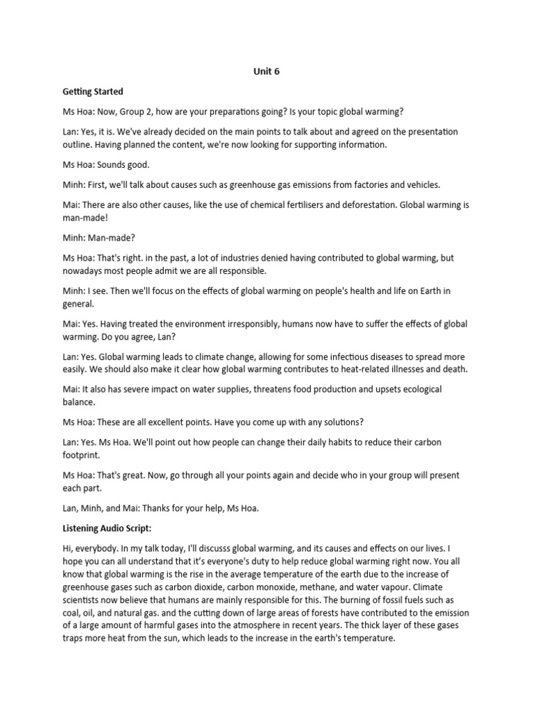 Unit 67 Listening | Download Free PDF | Climate Change | Greenhouse Effect