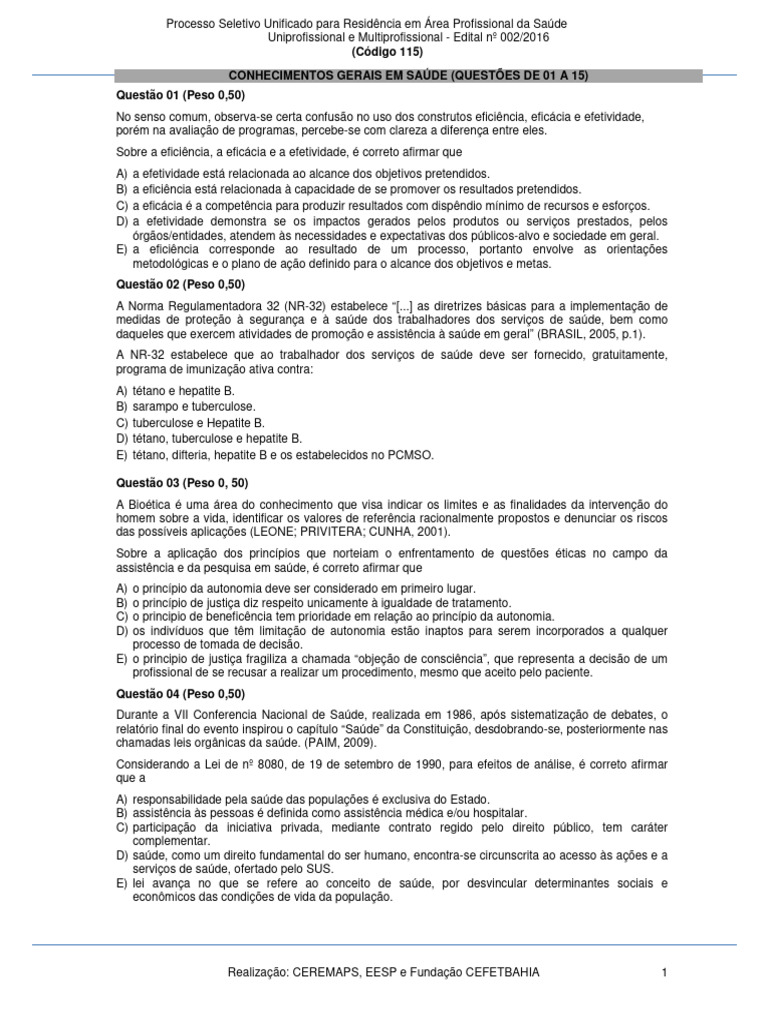 Prova 2016 EBMSP | PDF